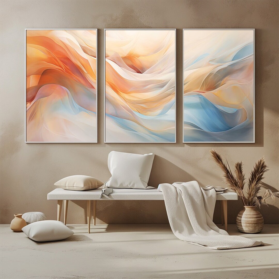 Set of 3 Pieces Abstract Printable Wall Art, Gallery Set of 3 Abstract ...