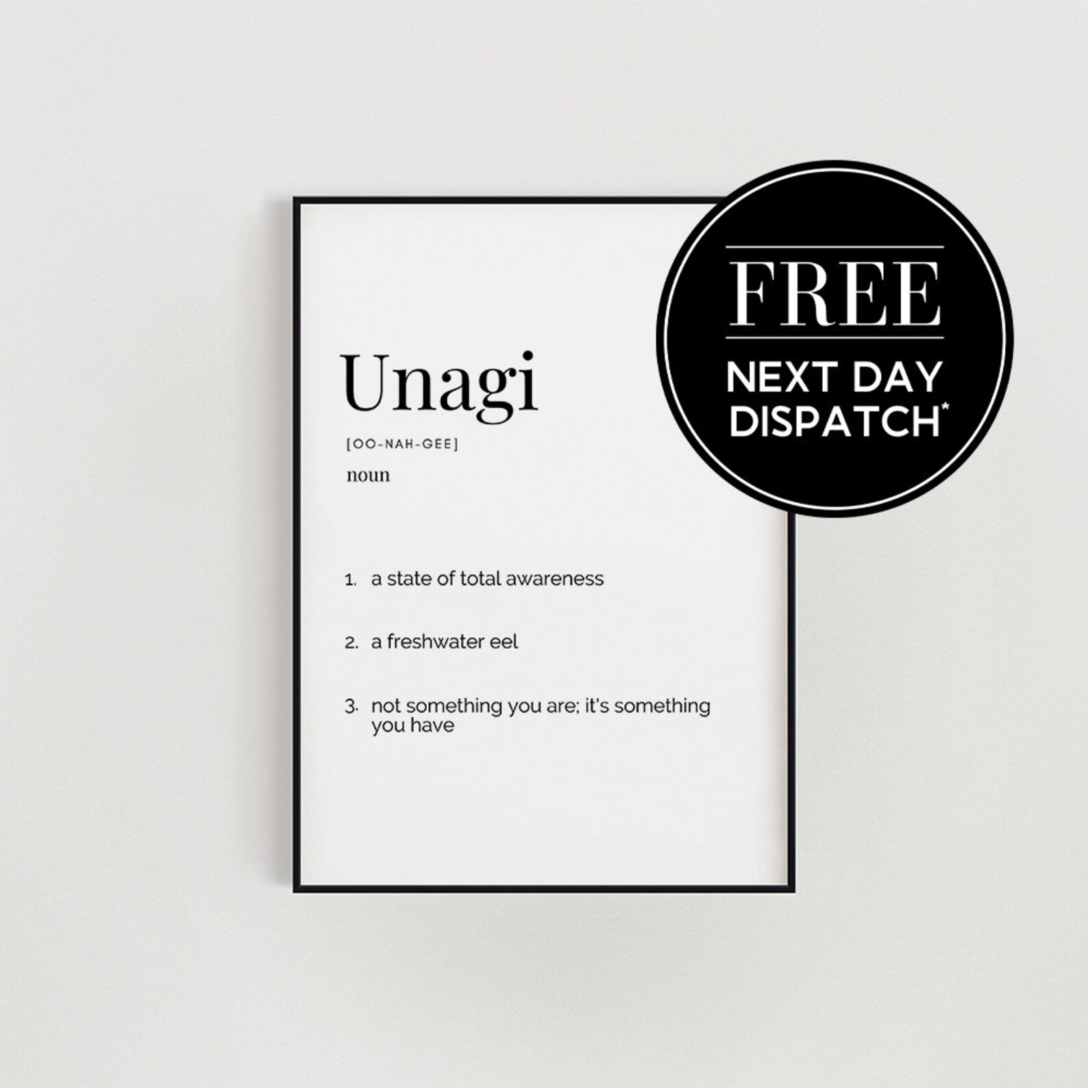 Unagi FRIENDS TV Show Quote Definition Print Physical Print / Home ...