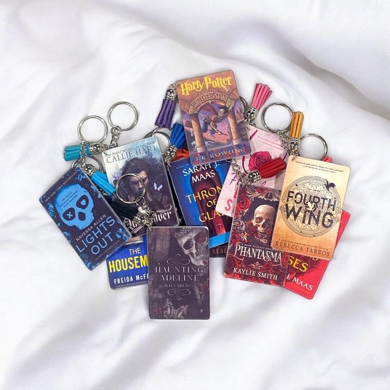 Bookish Keychain - Etsy