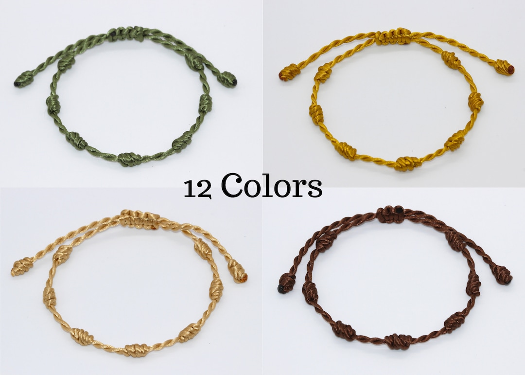 Bracelet 7 Knots COLORS Seven Knots Lucky Knots KABBALAH - Etsy