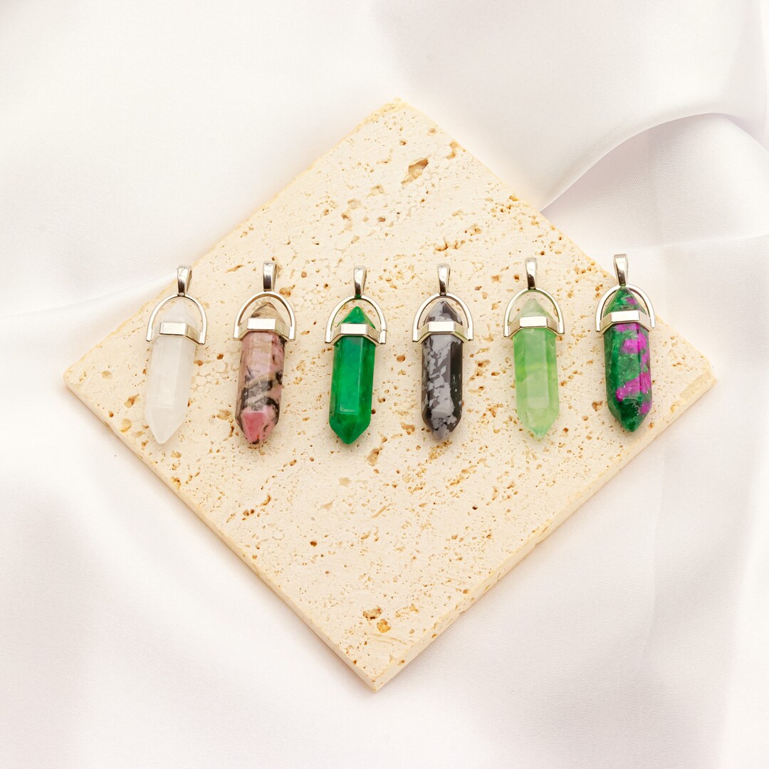 Pointed Crystal Pendant,silver Crystal Necklace,women's Crystal ...