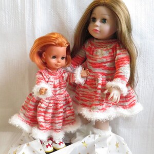 Doll Clothes Winter Dress Ice Princess Red White Glitter Trim for 14 ...