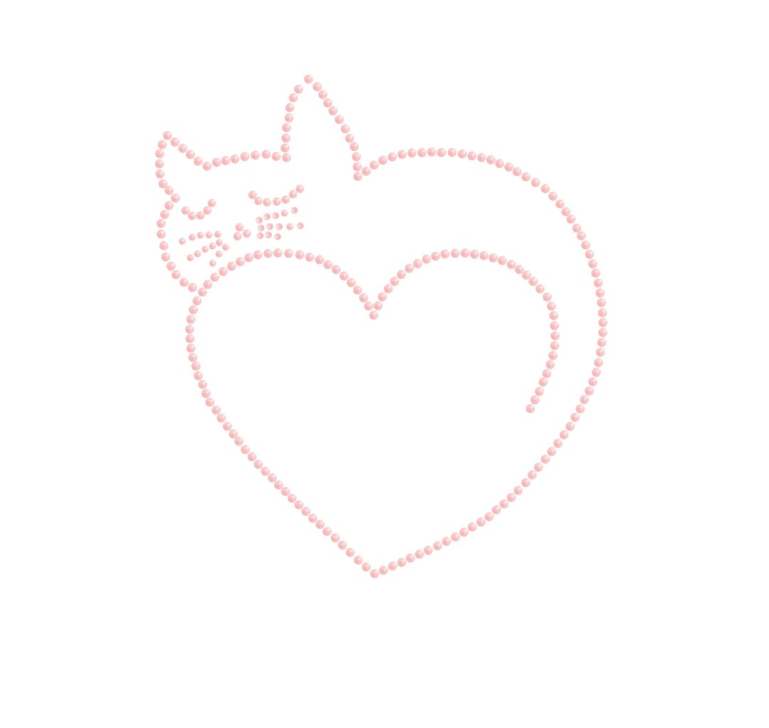Kitty Heart Cat Face Rhinestone Design Hotfix Motif DIY Bling Choose ...