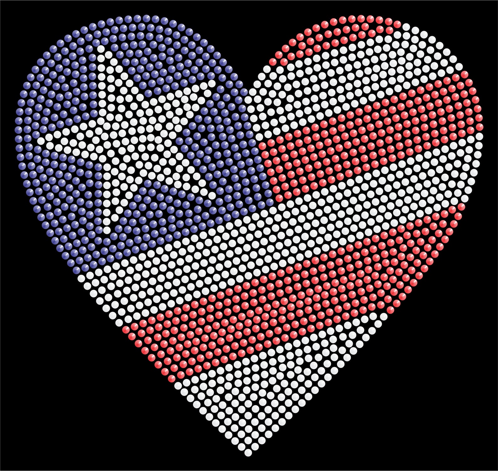 American Flag Heart Fireworks Patriotic Rhinestone Design - Etsy