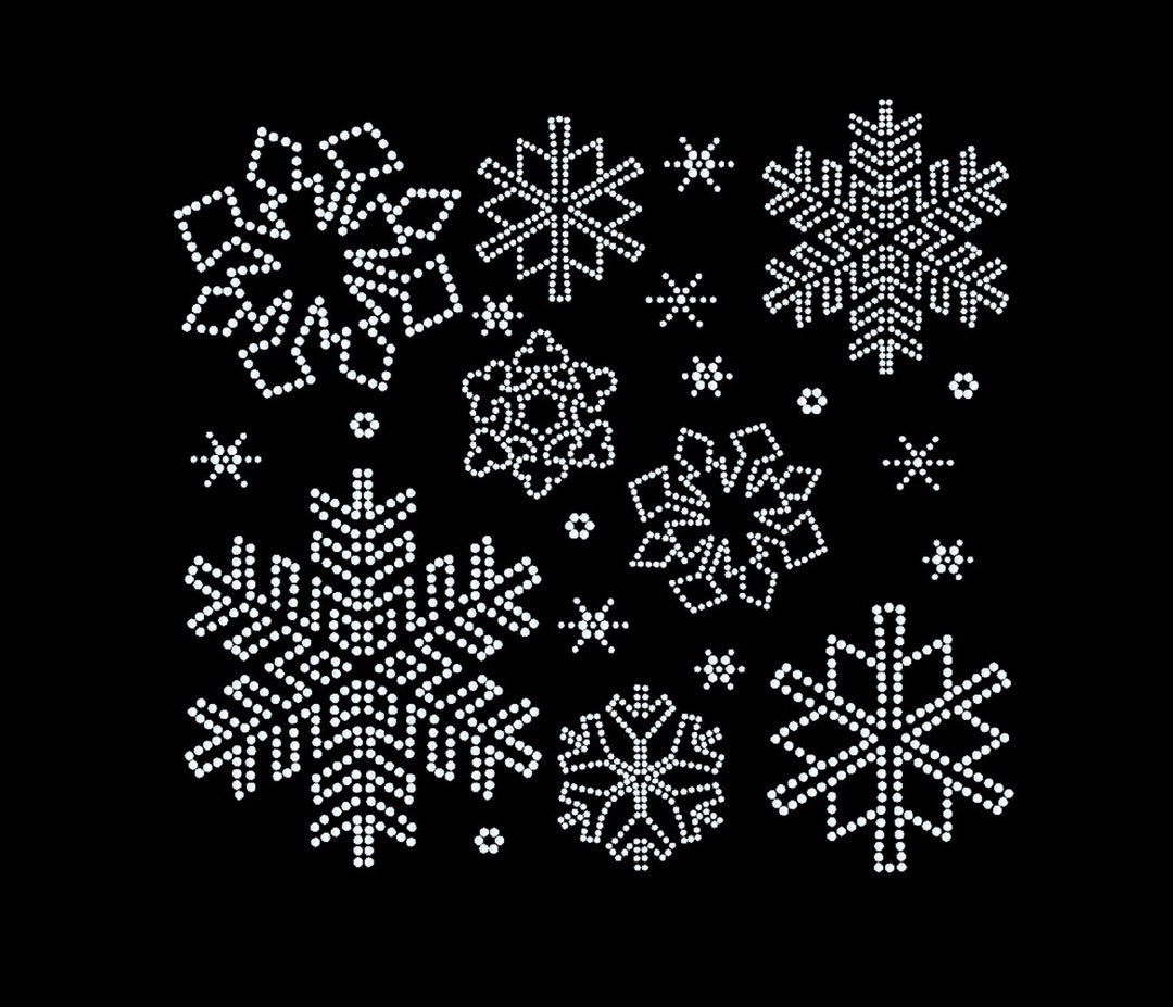 Holiday Winter Snowflakes Big and Small Rhinestone Design - Etsy.de