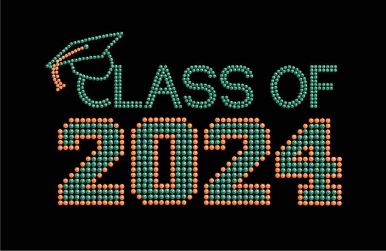 Class of 2022 2023 2024 Graduation Celebration Rhinestone Design Hotfix ...