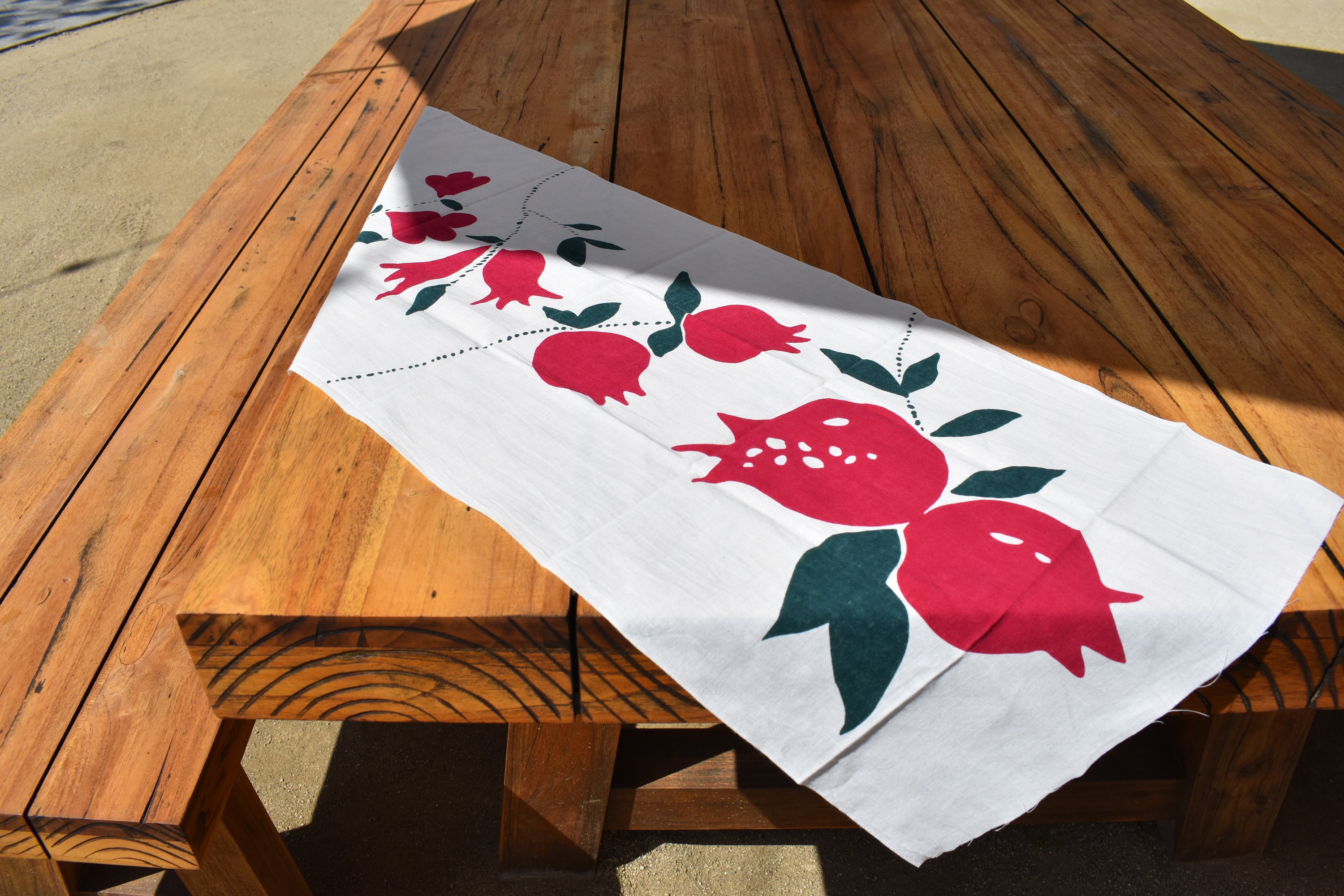 Japanese Handcrafted Cotton Tenugui Cloth - Pomegranate (zakuro) - Etsy