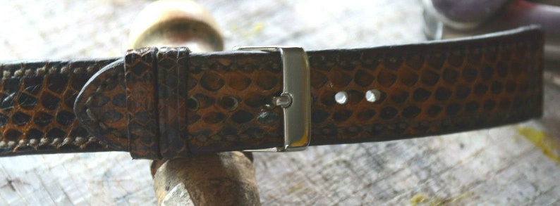 20, 22 or 24 Mm Watch Strap Snakeskin Handmade Leather Strap "molberg ...