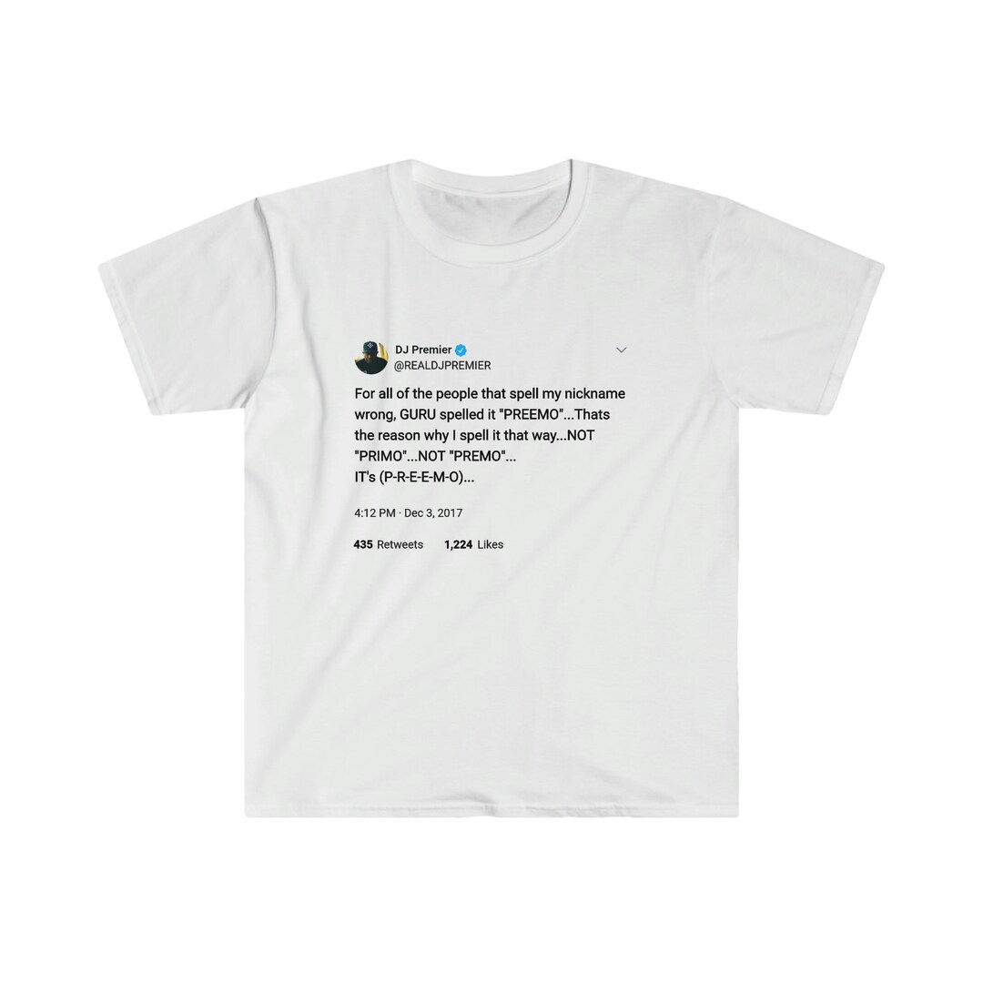 Preemo Twitter Tee, RIP GURU of Gang Starr - Etsy