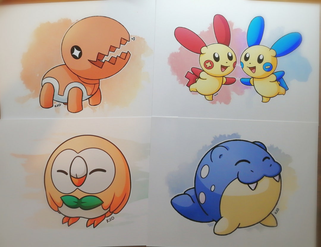 Round Pokémon Inspired A5 Prints - Etsy