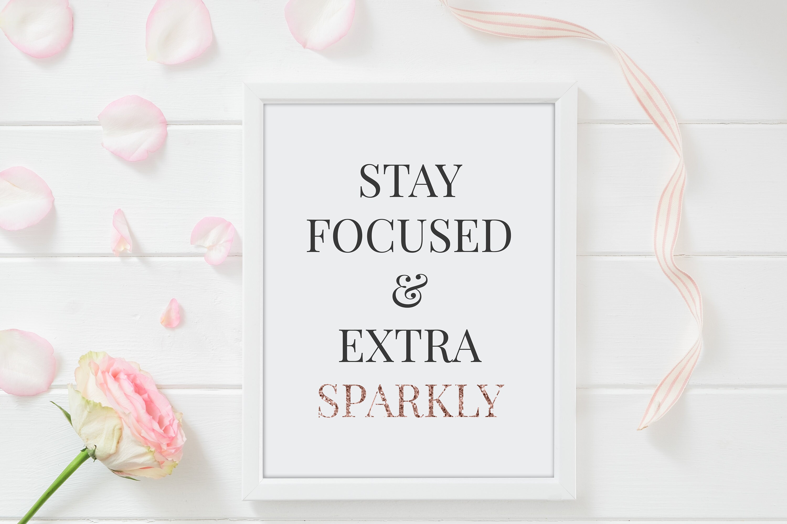 Stay Focused & Extra Sparkly Wall Art Friendship Gift | Etsy
