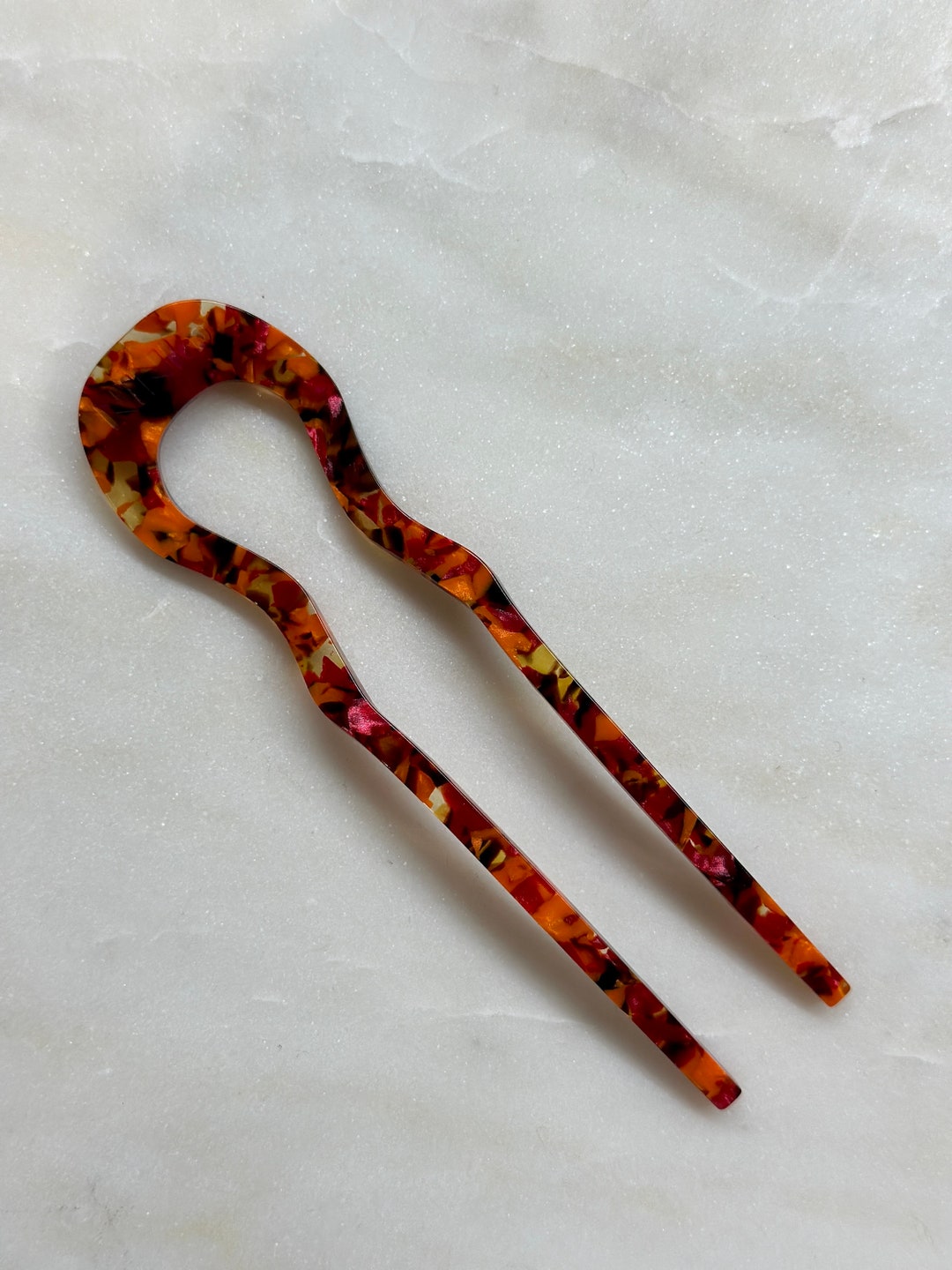 French Hair Pin in Dream Orange, French Hair Clip, Ethical Jewelry ...