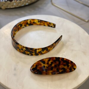 Tortoise Acetate Headband, Large Classic Hair Accessory - Etsy