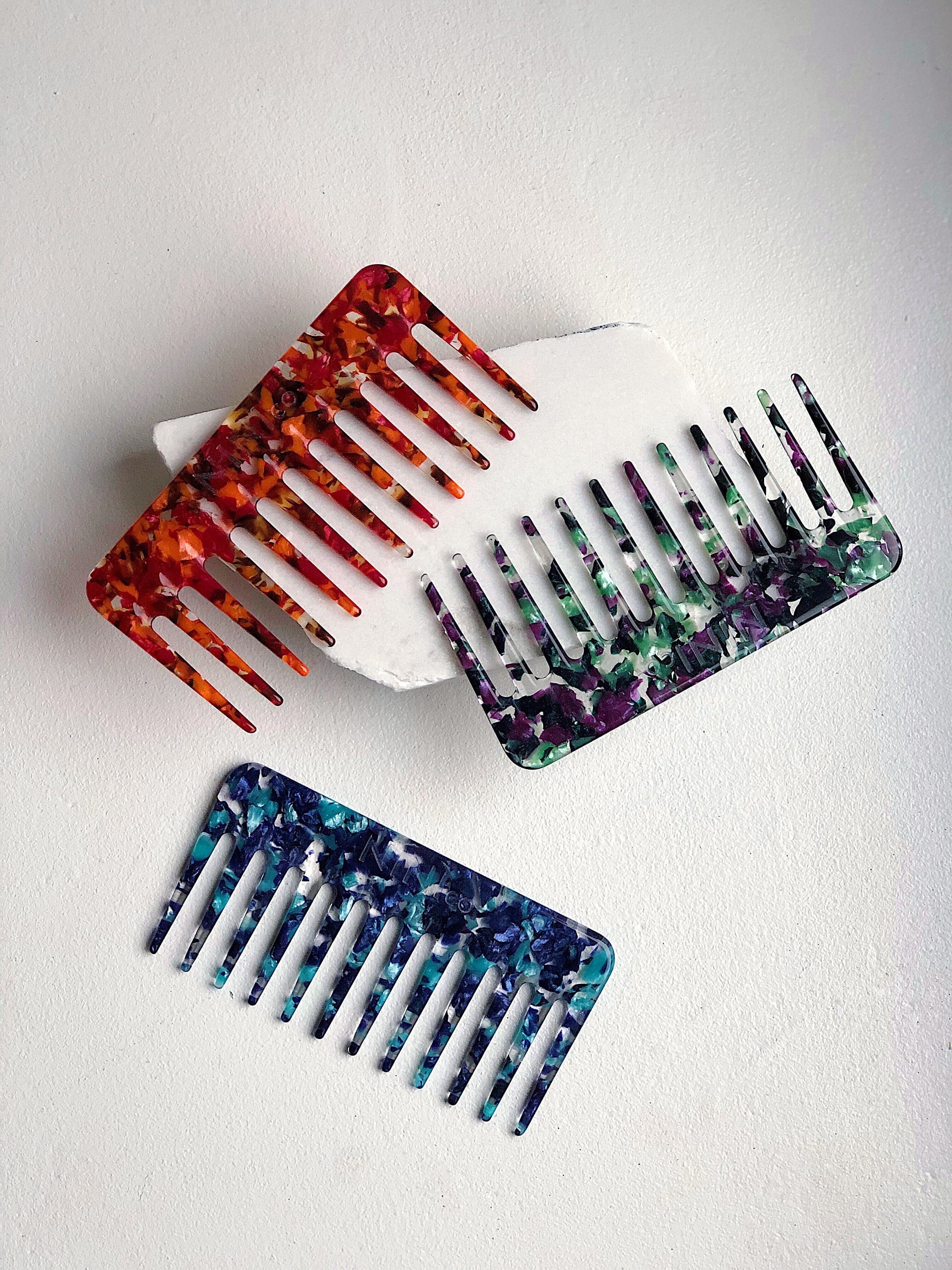 Hair Comb in Blue Sky is Made of Cellulose Acetate Eco | Etsy