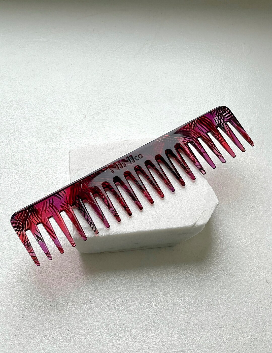 Hair Comb Model 2 in Deep Red is Made of Cellulose Acetate, Eco ...
