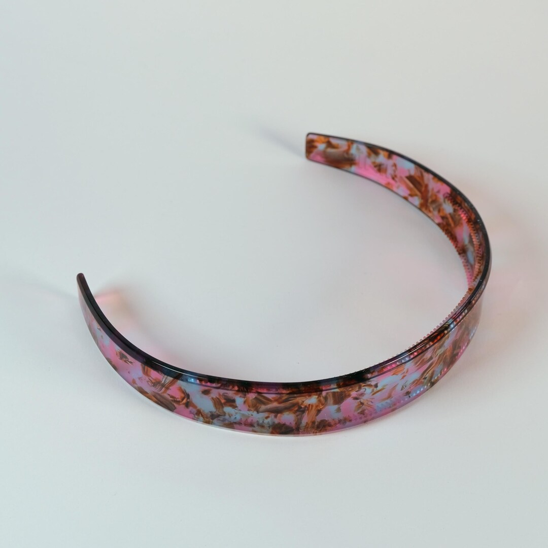 Handmade Garden Pink Acetate Headband, Classic Hair Accessory - Etsy