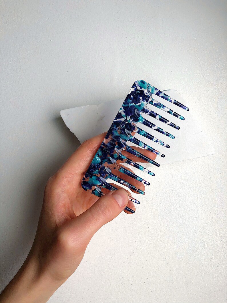 Hair Comb in Blue Sky is Made of Cellulose Acetate Eco | Etsy