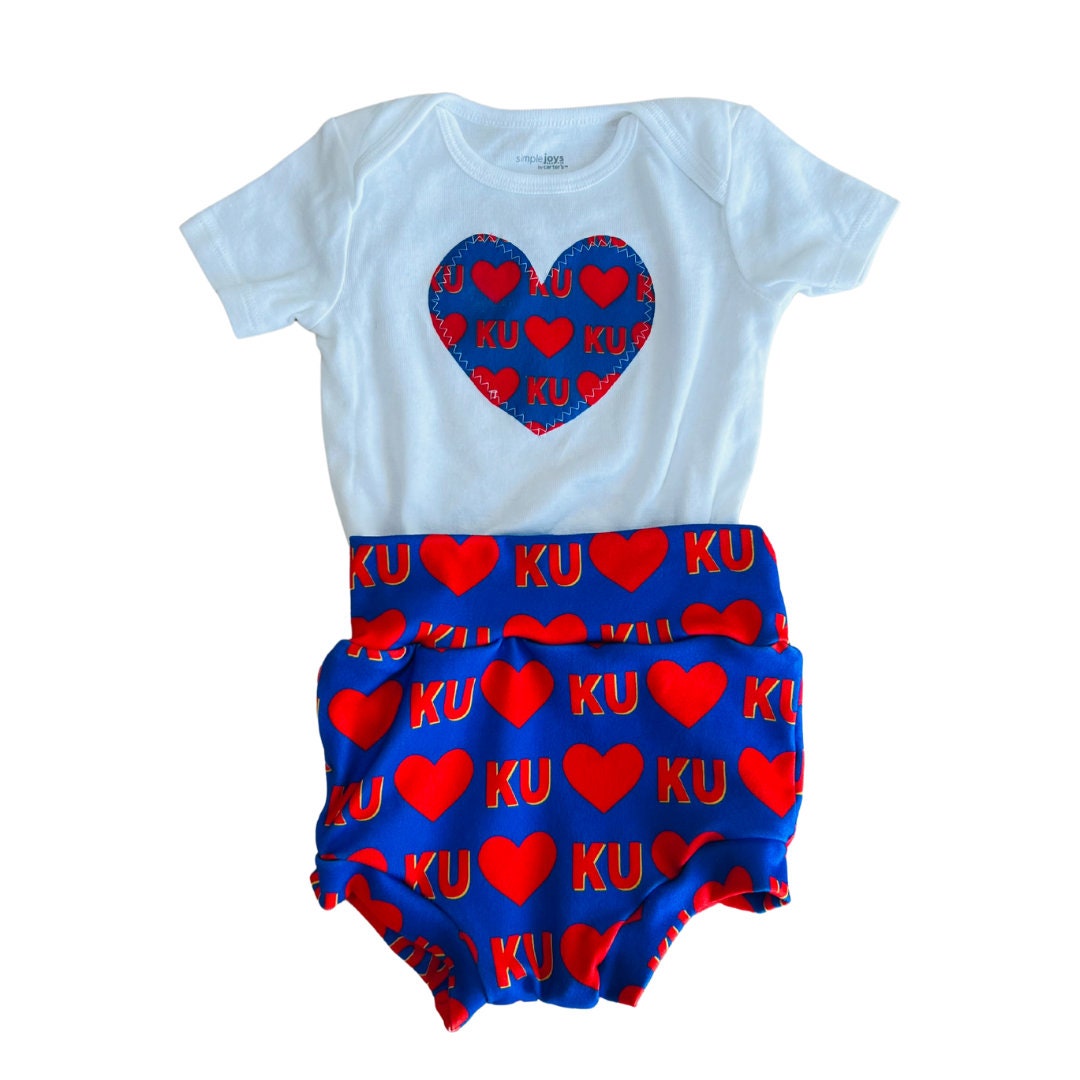 Kansas Baby Bodysuit-ku Heart Bodysuit-jayhawks Bodysuit, KU Baby Gift ...