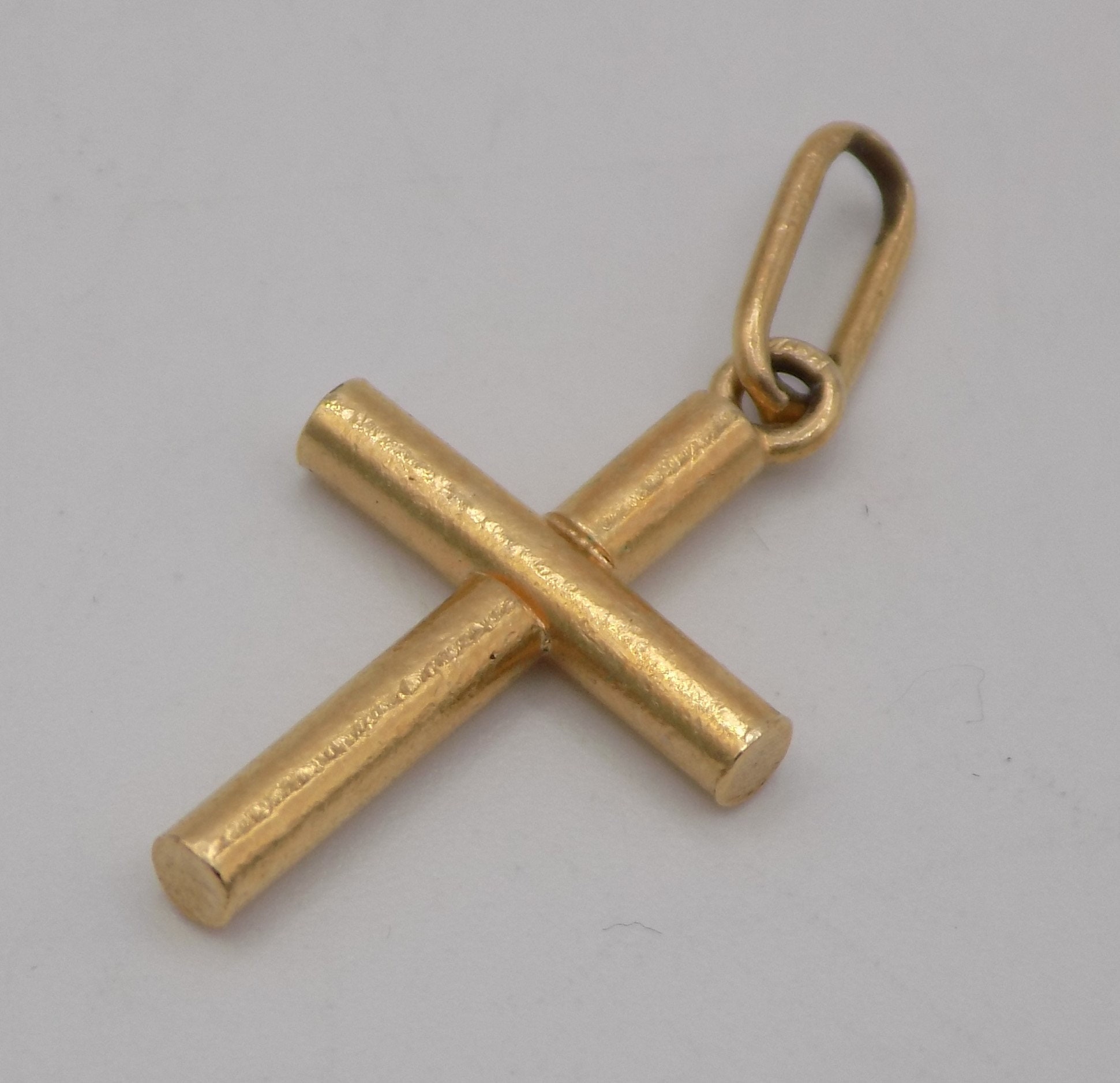 Antique CROSS, Religious Pendant, Gold Plated Cross, 1900s, Baptism ...