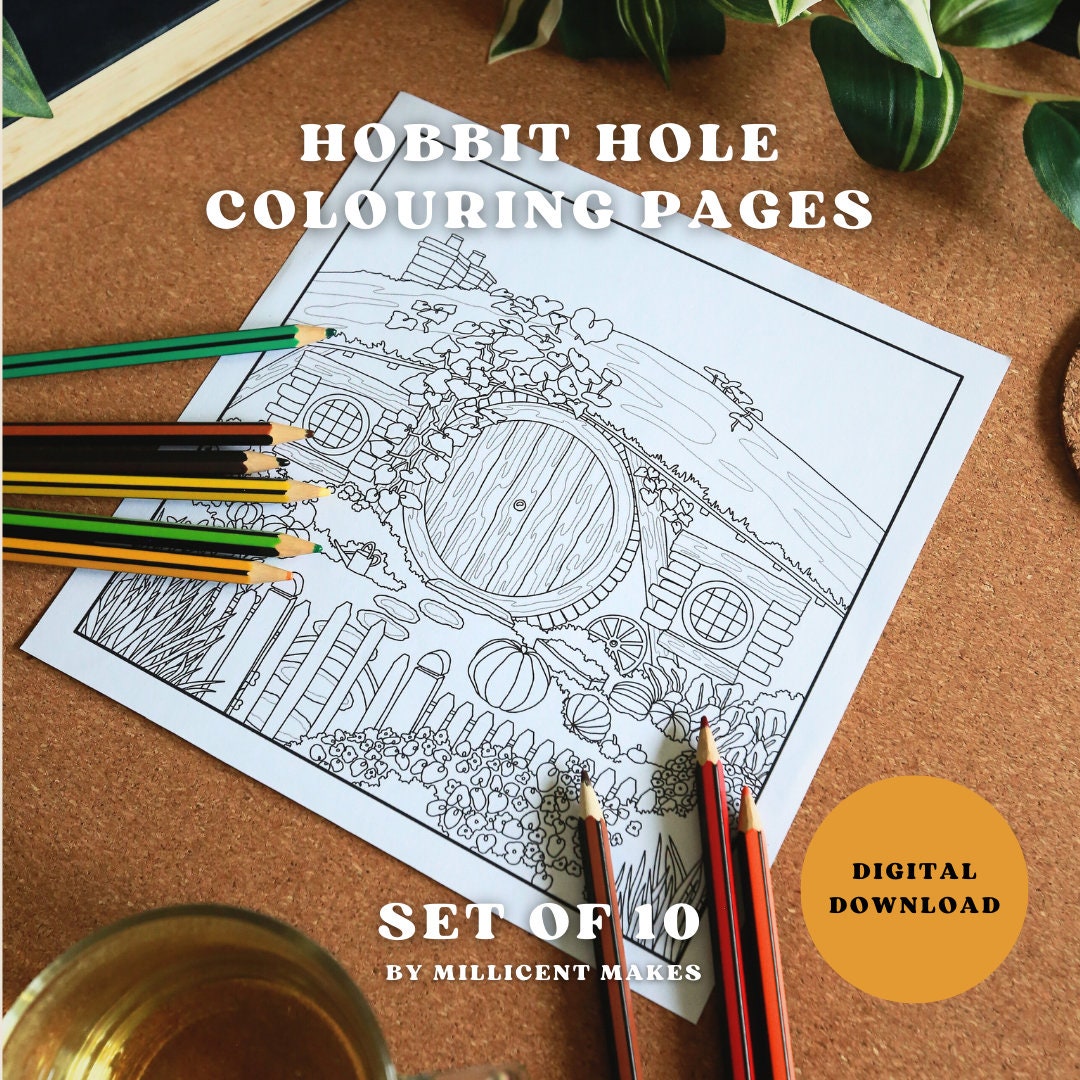 Hobbit Hole Colouring Pages | Set of 10 | Digital Download - Etsy