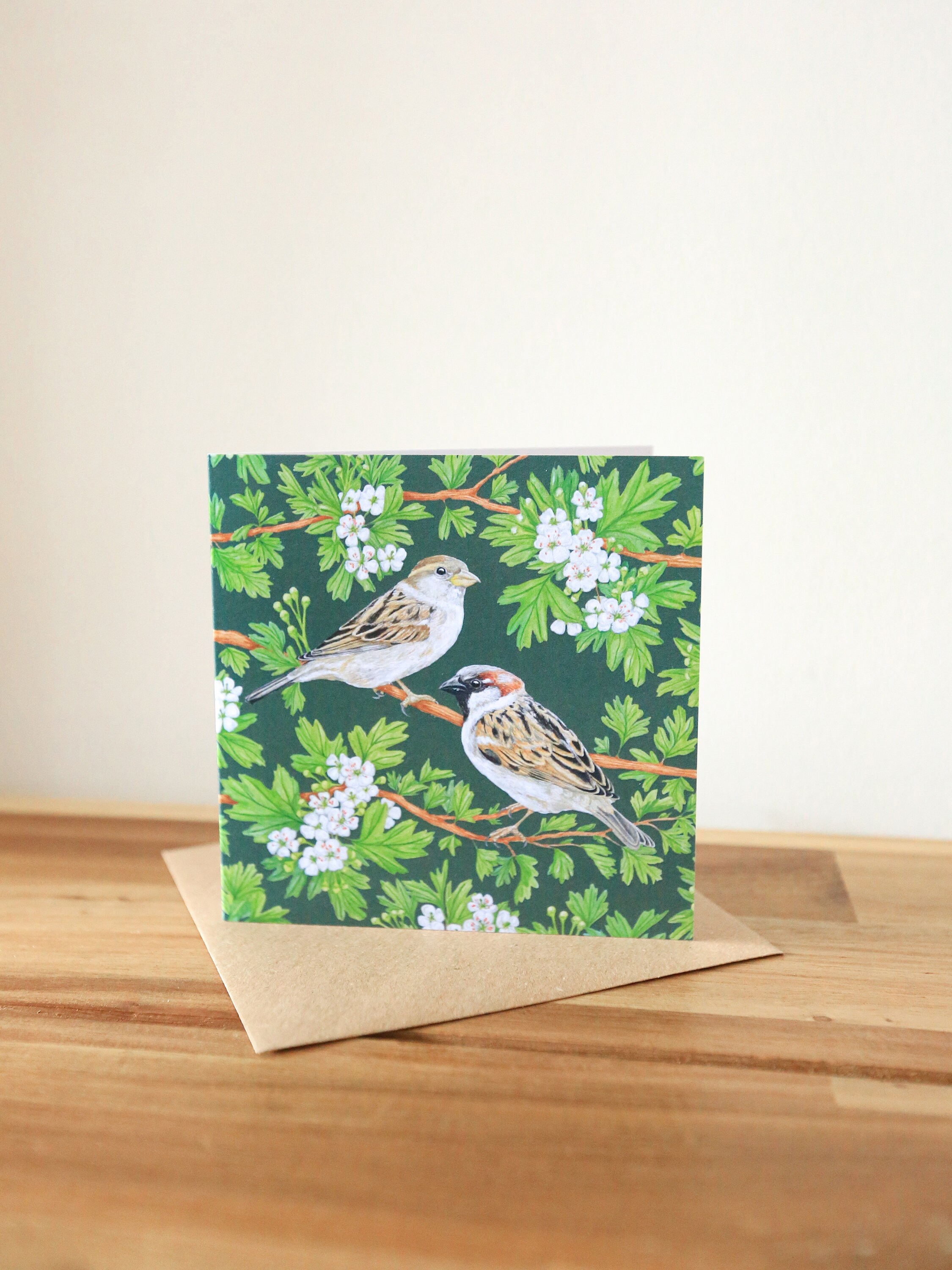 Sparrows and Hawthorn Greetings Cards - Etsy
