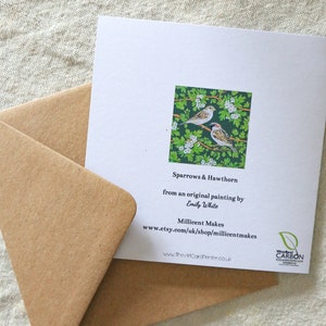 Sparrows and Hawthorn Greetings Cards - Etsy