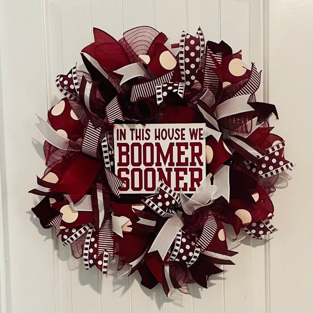 OU Boomer Sooner Fan Wreath - Etsy