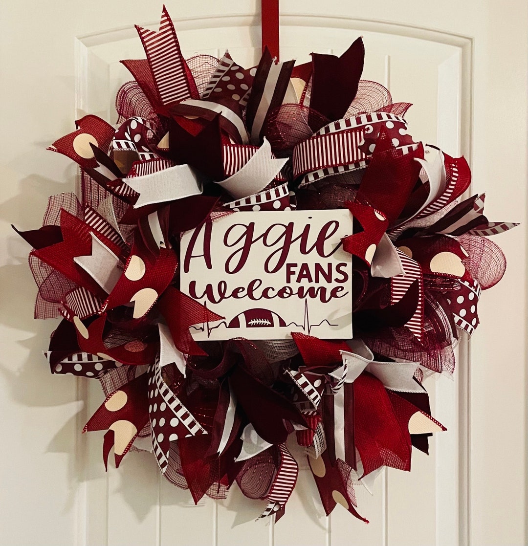 Aggie Fans Welcome Wreath - Etsy