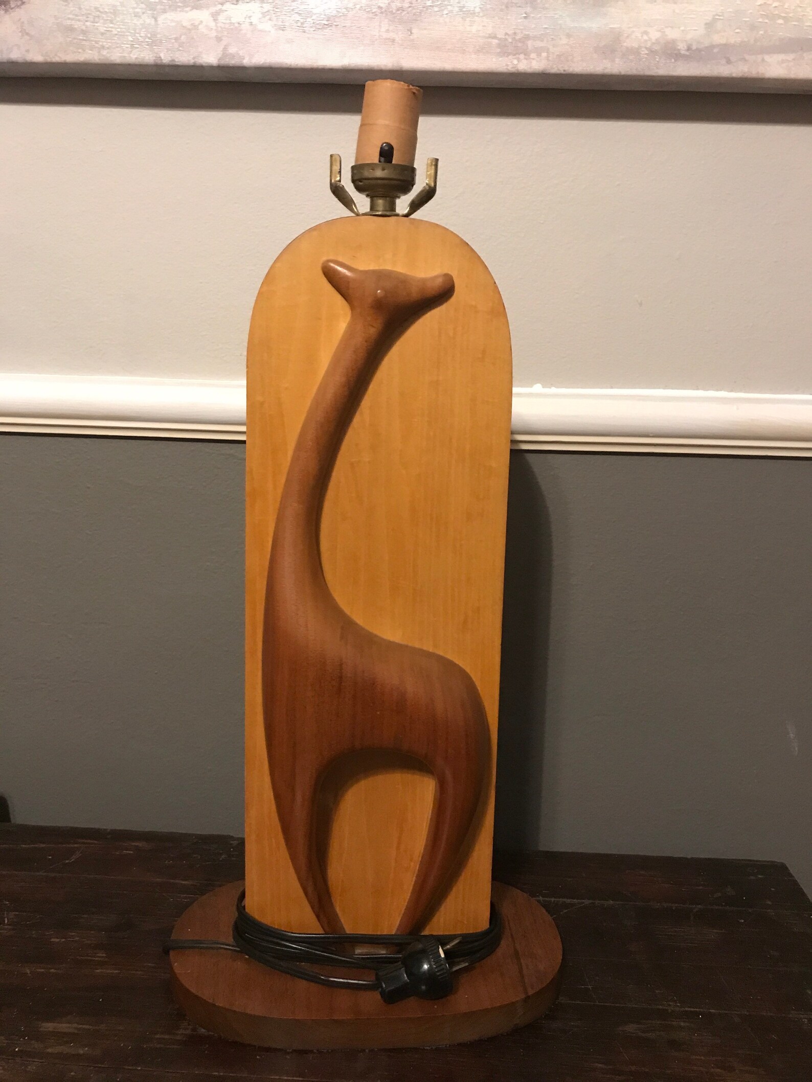 Mid Century Modern Wood Carved Giraffe Table Accent Lamp - Etsy