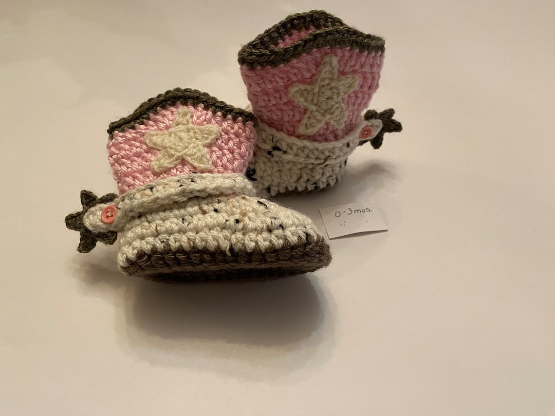 Adorable Crocheted Infant Cowboy & Cowgirl Boots - Etsy