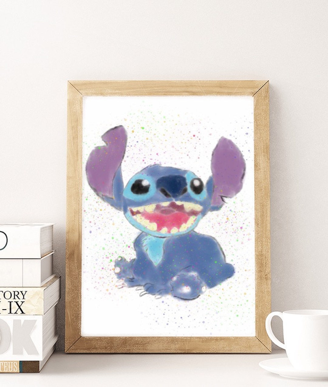 Stitch Watercolor Print - Etsy