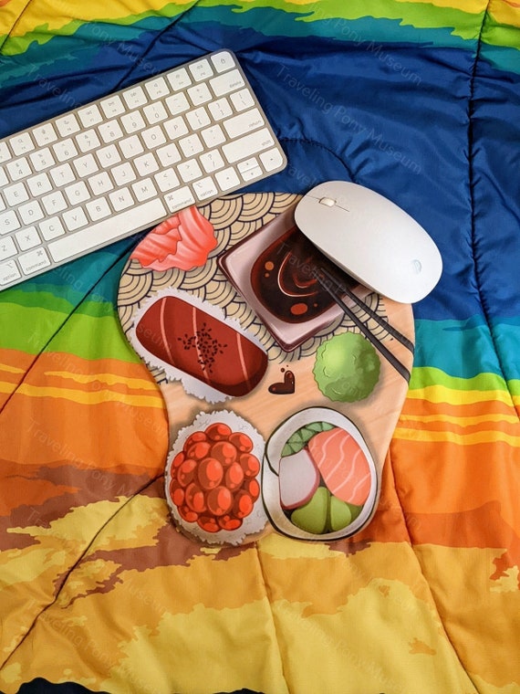Sushi Japanese Food 3D Mousepad Ergonomic Wrist Rest Pink Desk - Etsy