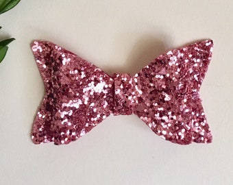 Pink glitter bow | Etsy
