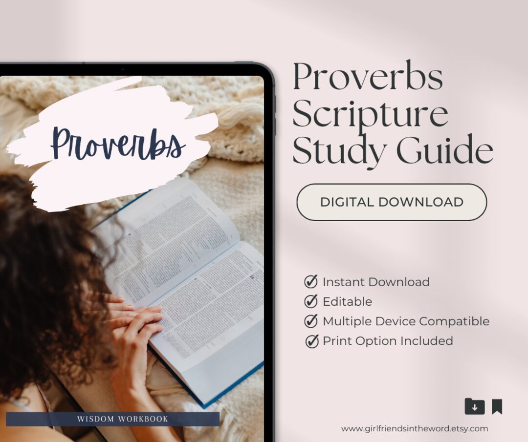 Proverbs Study Guide/reading Plan/digital Journal/printable Instant ...