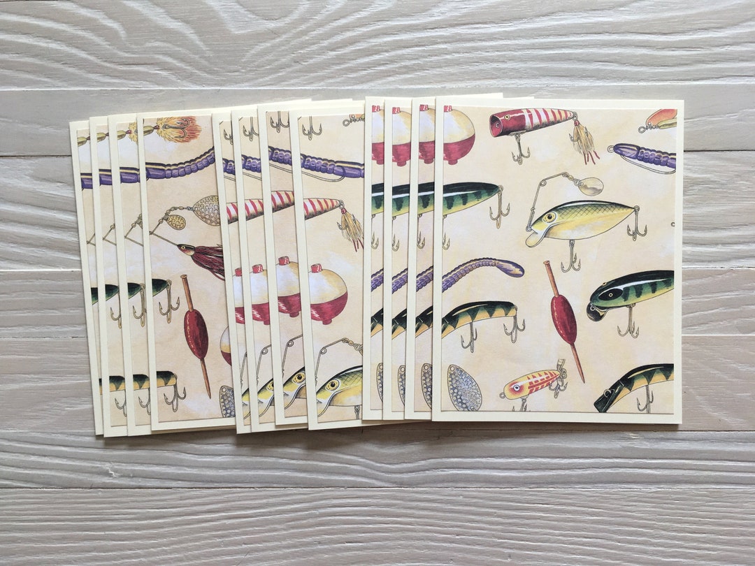 Fishing Note Cards/set of 12 With Envelopes, Budget EZ, Blank Inside ...