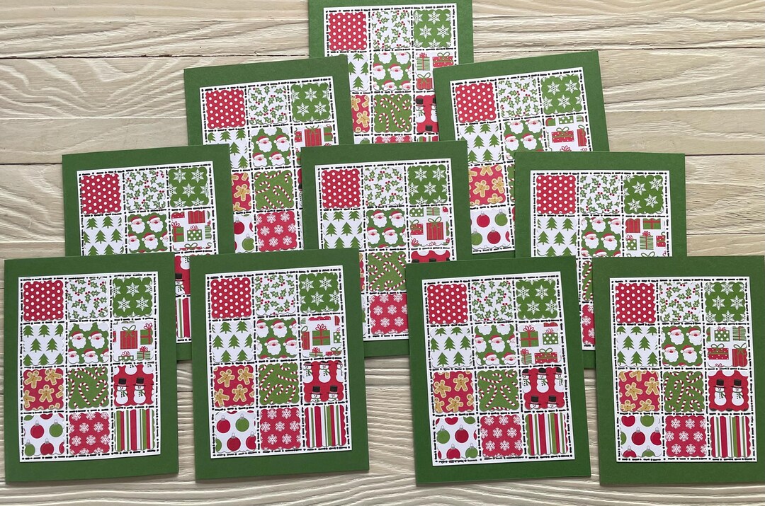 Patchwork Quilt - Christmas - Note Cards/set of 10, Blank Inside - Etsy