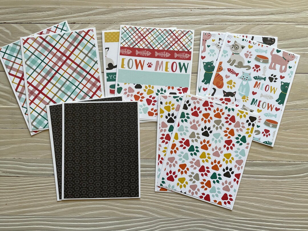 Meow Cat Note Cards/set of 10, Budget EZ, Blank Inside, Cat Themes - Etsy