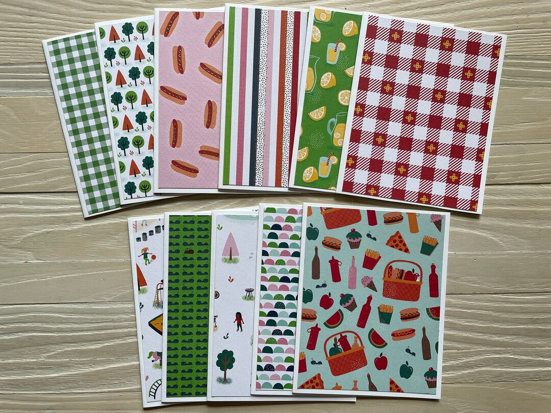 Picnic in the Park Note Cards/set of 11 Designs, Picnic Themes, Budget ...