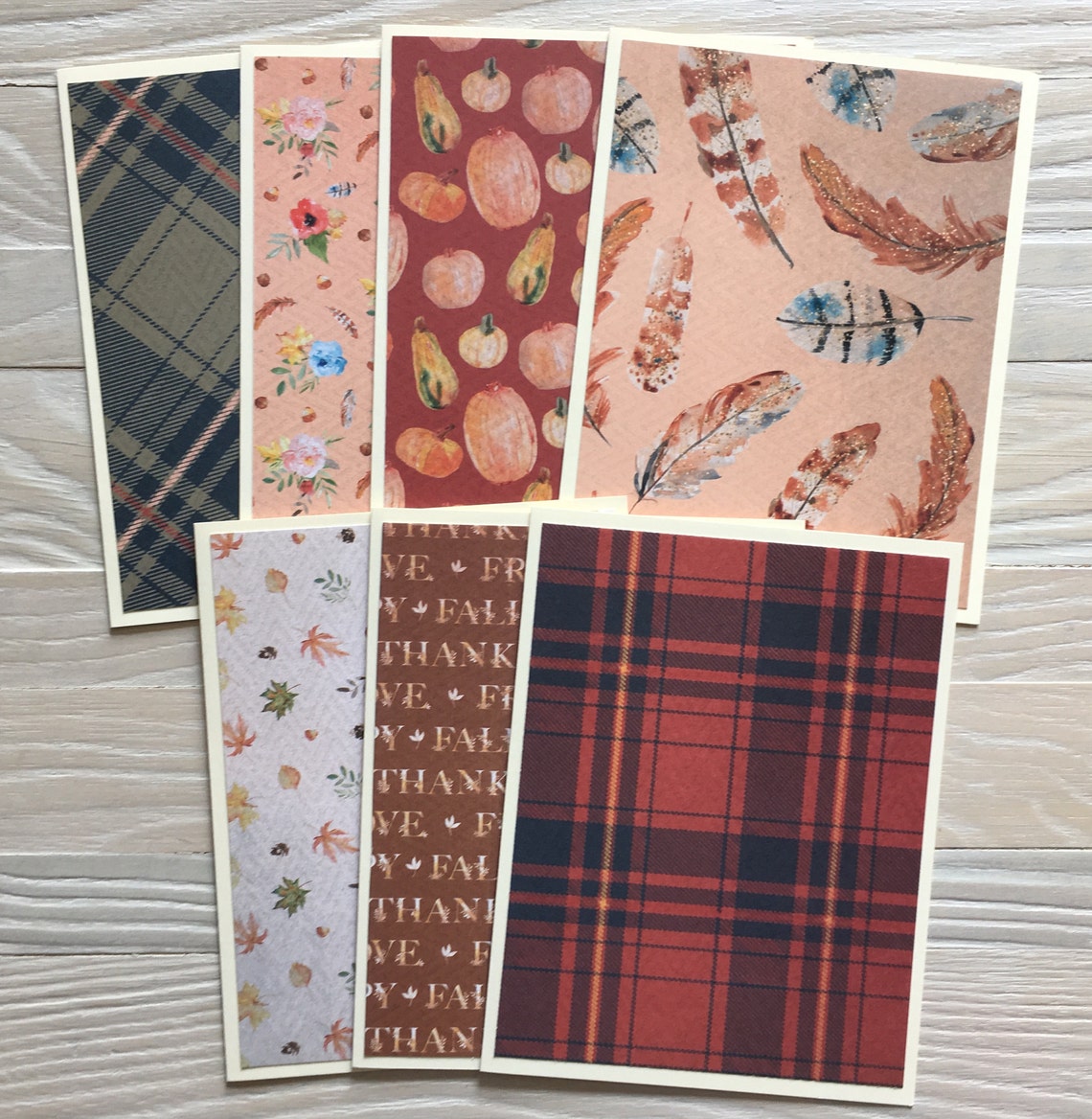 Thanksgiving 2 note cards/set of 14 budget EZ blank | Etsy