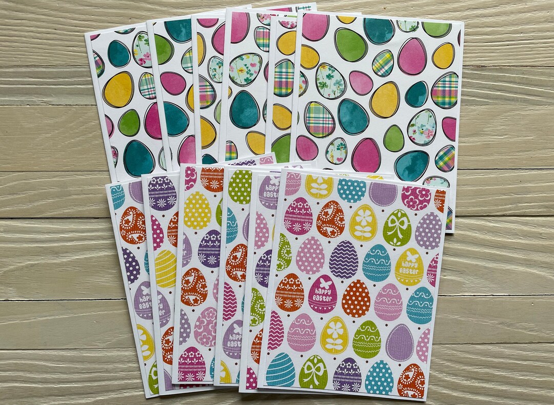 Easter Egg Duo Note Cards/set of 12, Budget EZ, Blank Inside, 6 Each of ...