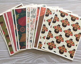Thanksgiving 2 Note Cards/set of 14 Budget EZ Blank Inside - Etsy