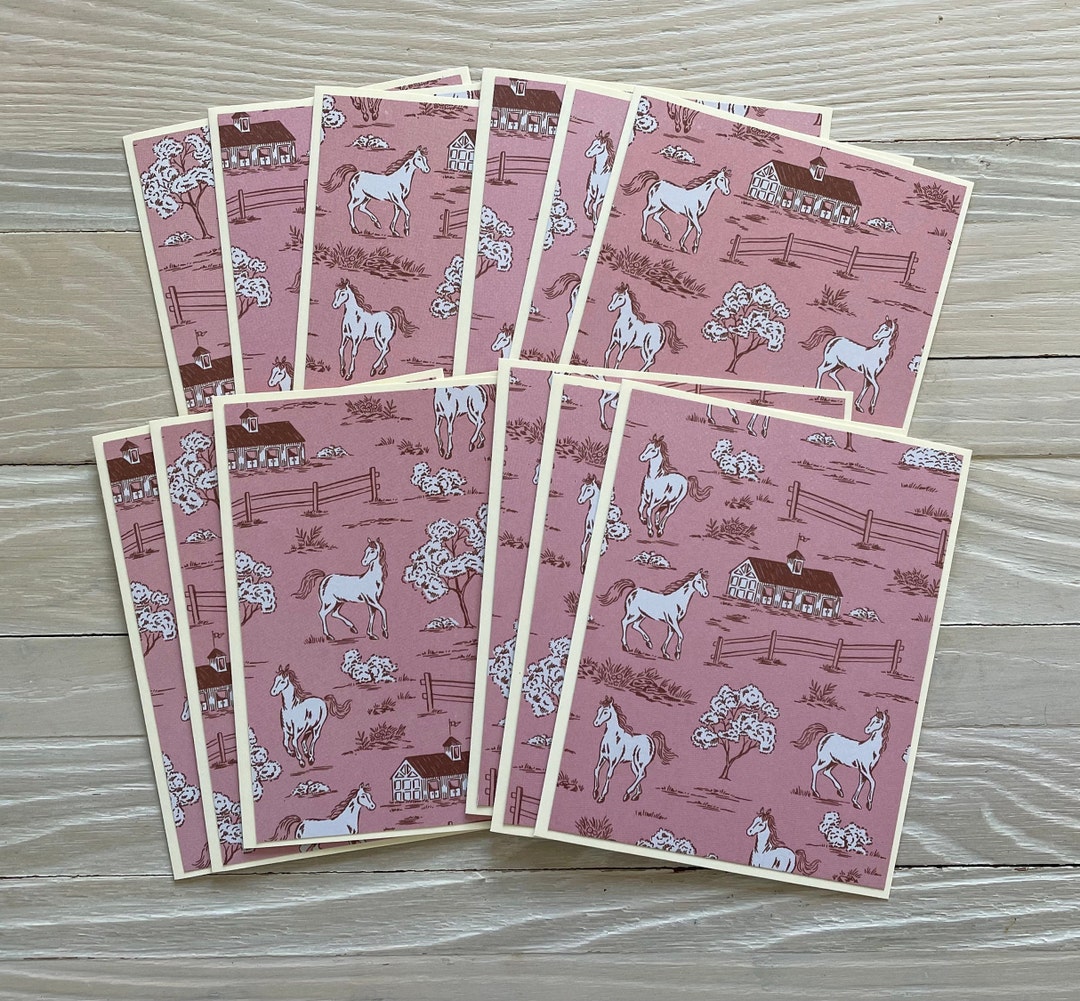 Galloping on the Farm Note Cards/set of 12, Budget EZ, Blank Inside ...