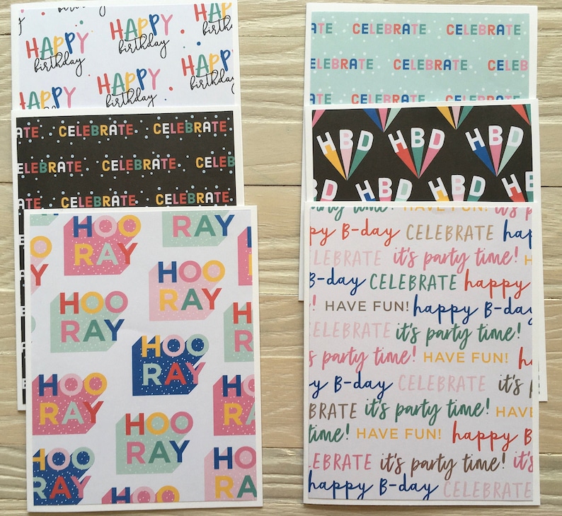 Happy Birthday Note Cards/set of 12 Budget EZ Blank Inside - Etsy