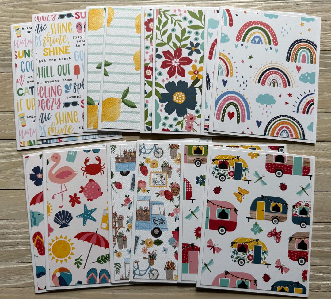 Summer Note Card Set: Sunshine & Summer Themes, Blank Inside - Etsy