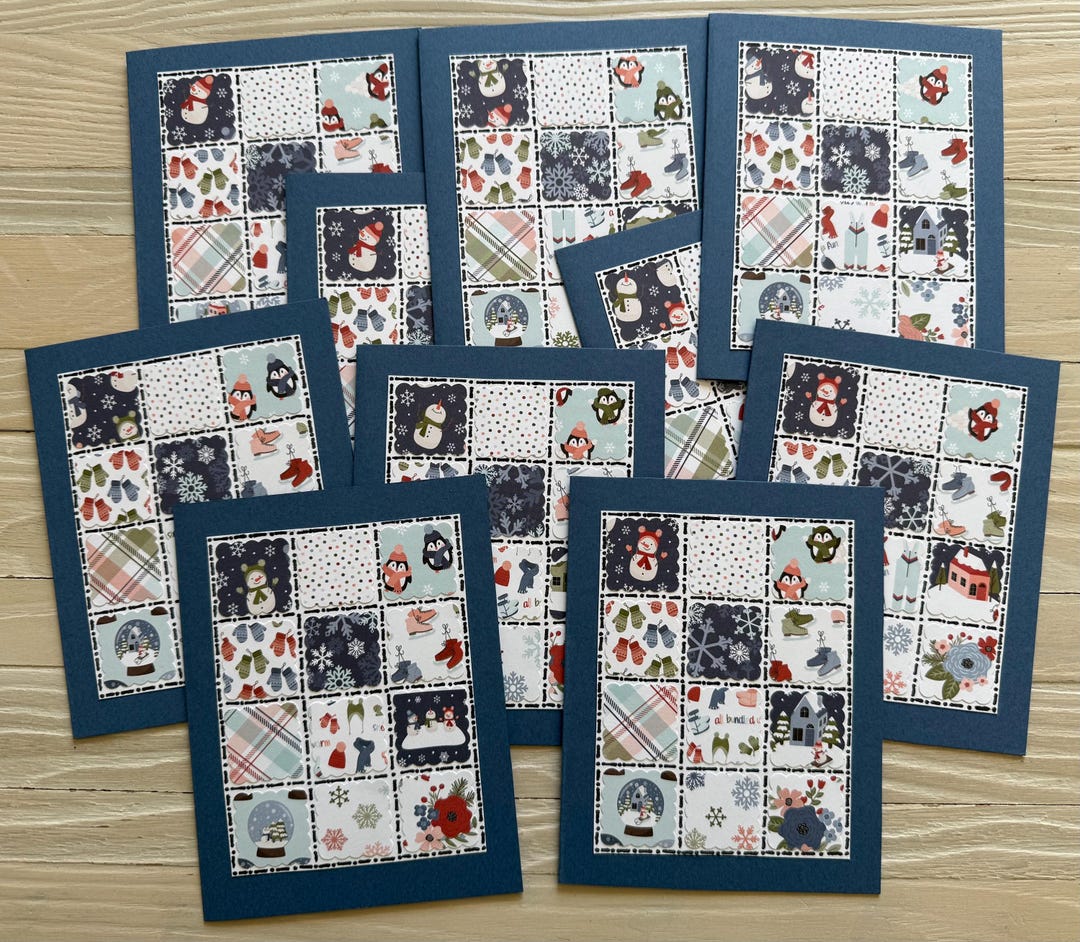 Patchwork Quilt - Chilling With My Snowmies Note Cards/set of 10 Deluxe ...