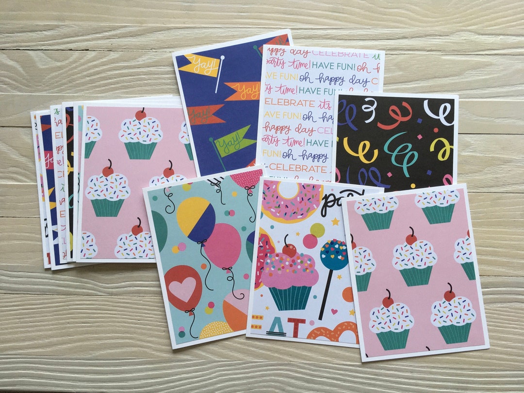 Party Time Note Cards /set of 12 Budget EZ Blank Inside - Etsy