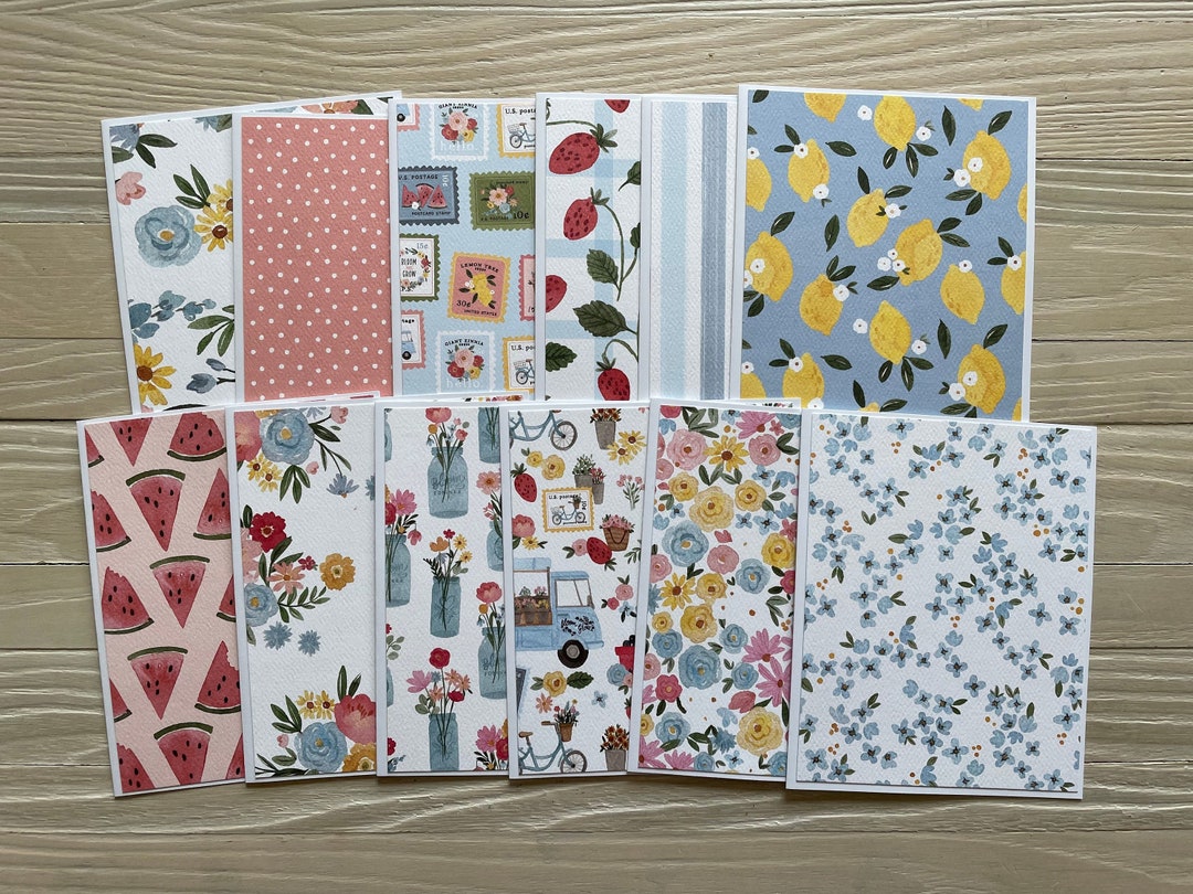 Summer Note Cards /set of 12, Budget EZ, Blank Inside, Summer Themes ...