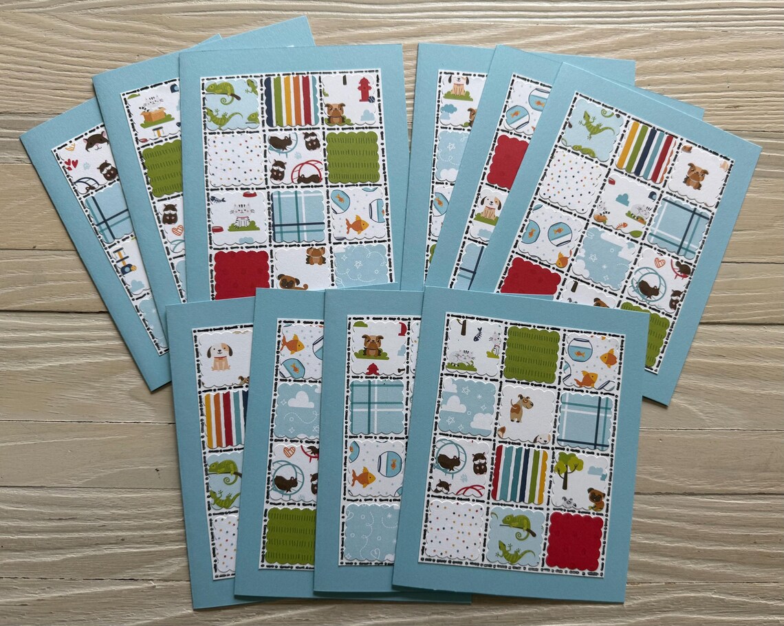 Patchwork Quilt - Pets Note Cards/set of 10 Cards and Envelopes, Blank ...