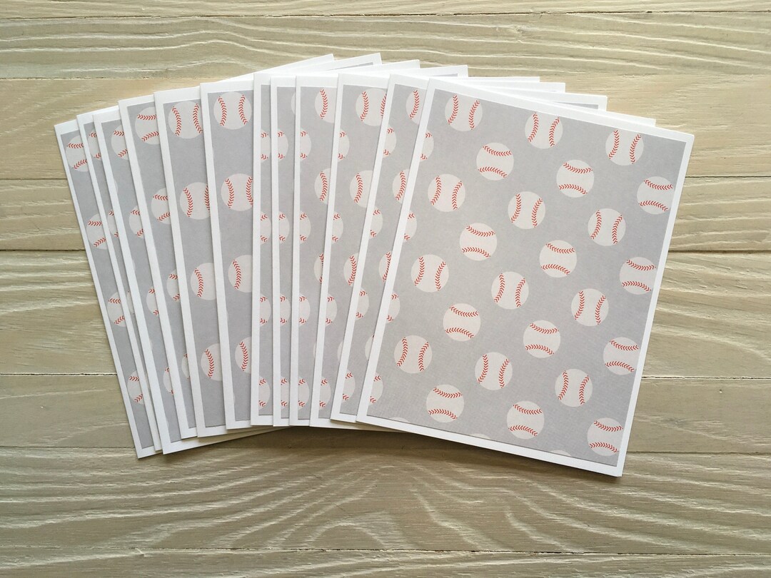 Baseball Note Cards/set of 12, Budget EZ, Blank Inside, All Occasion - Etsy