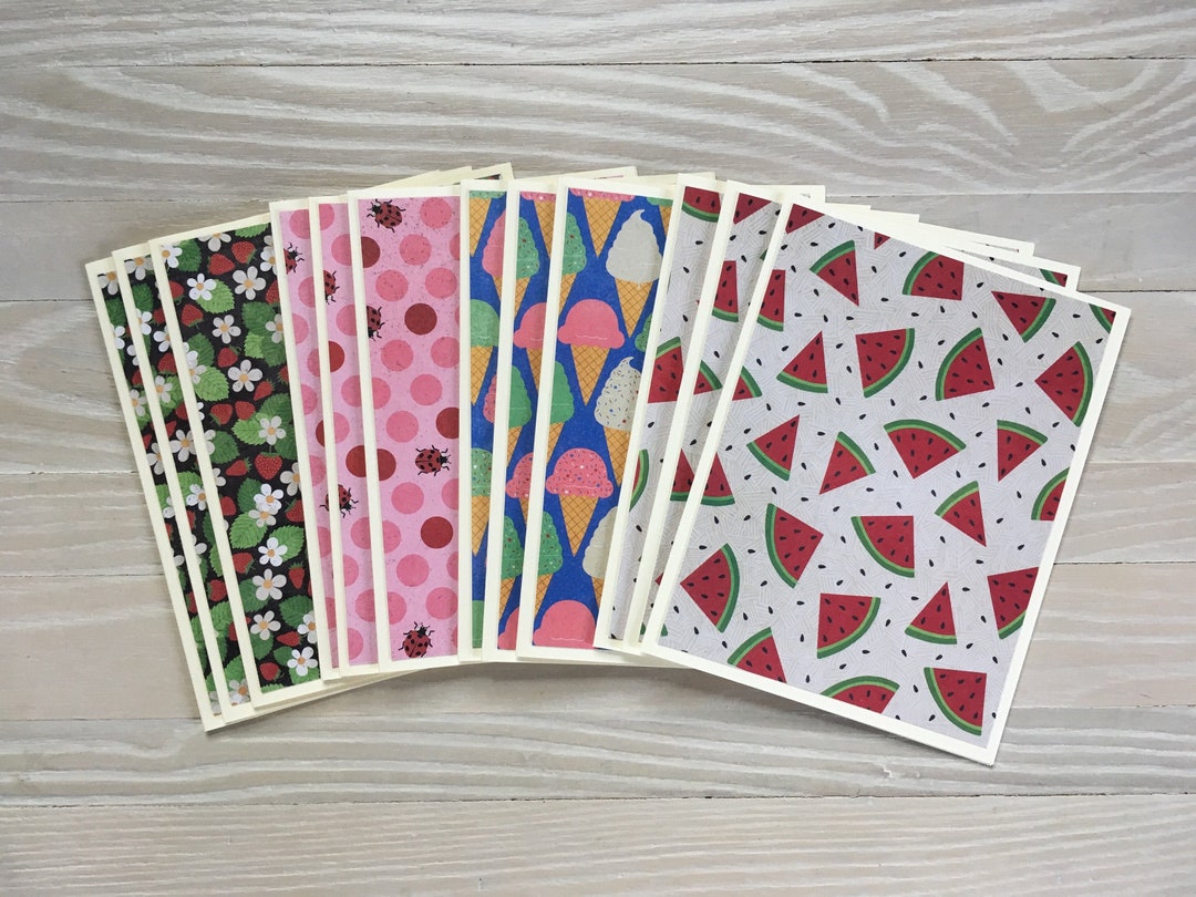 Summer Fun Note Cards/set of 12, Budget EZ, Blank Inside, All Occasion ...
